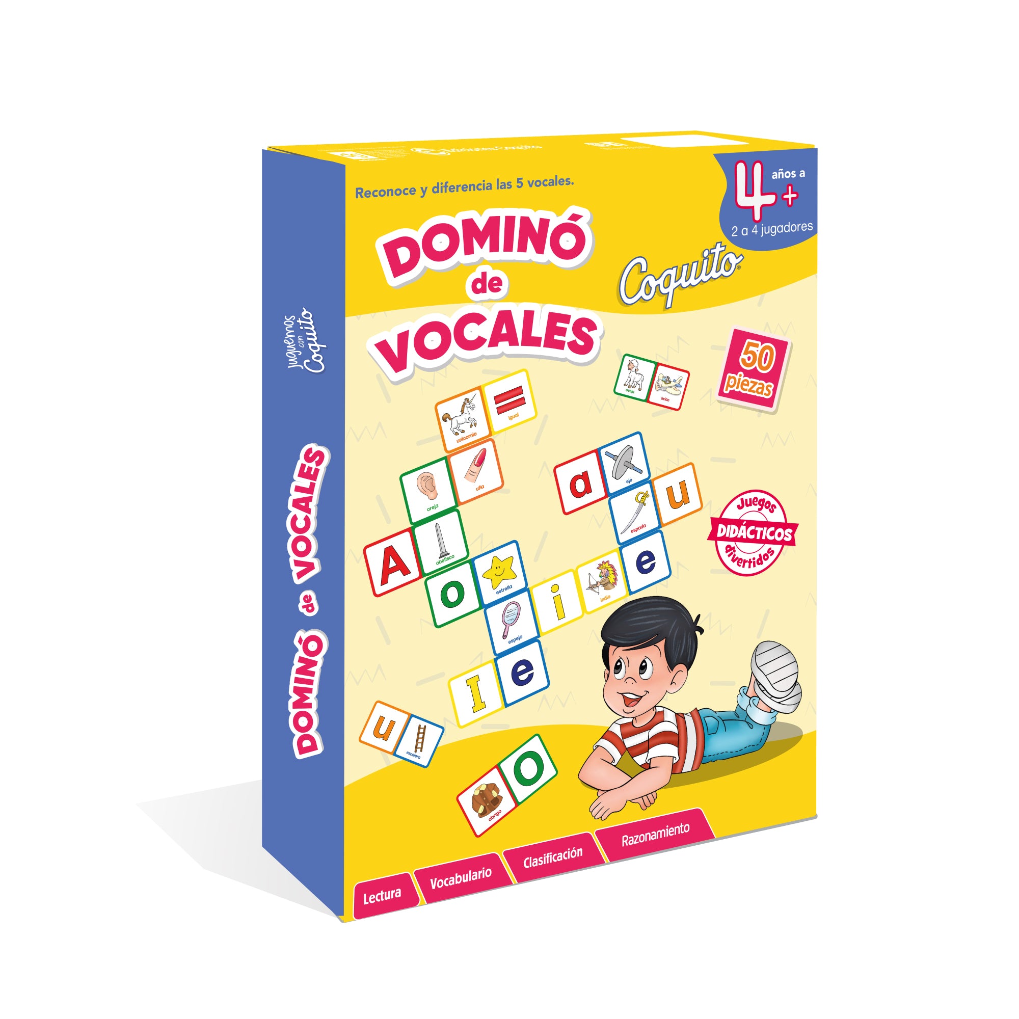 Juego dominó de vocales · Coquito